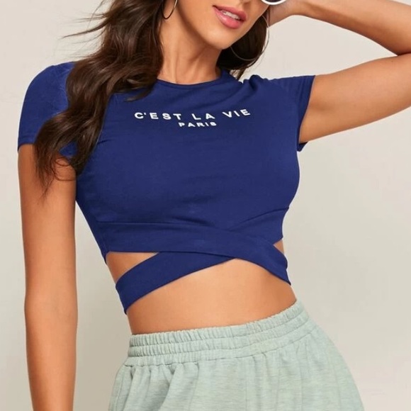 Tops | New Blue Crop Top Blue | Poshmark